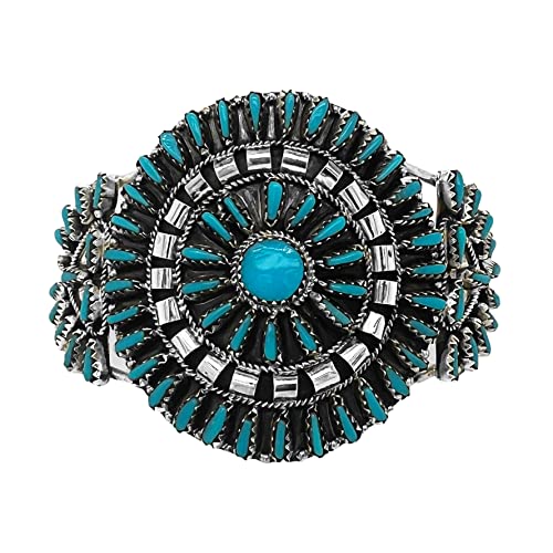 Genuine Sleeping Beauty Turquoise Cuff Bracelet, Sterling Silver,Needl ...