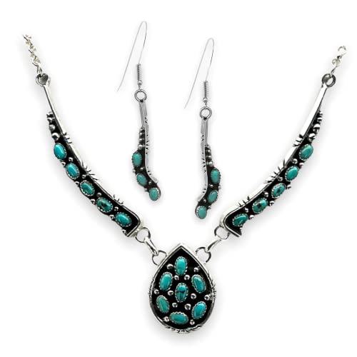 Genuine Sleeping Beauty Turquoise Necklace Set, Sterling Silver, Artis ...